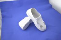 China ESD Safety Shoes Four Hole White Canvas Anti-Static SPU Sole Size 34-46 for sale