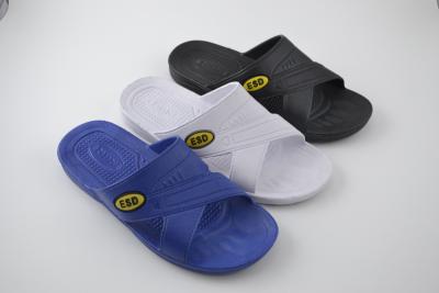 China Washable Anti Static SPU Slippers Blue Cleanroom Shoes 10e6-10e9Ω for Lab for sale