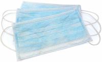 China 3 Ply Disposable Non Woven Face Mask Ear Loop 17.5x9.5cm Blue White for sale