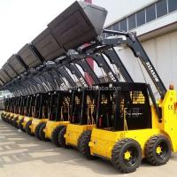 China 75 KW Hydrostatic Four-wheel Skid Steer Loader with Trencher/Concrete Mixer/Pallet Fork for sale