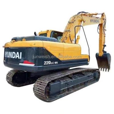 China Kawasaki Hydraulic Valve Hyundai Excavator 220 Crawler Digger with 1.6m3 Bucket Capacity for sale