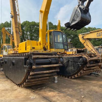 China Good 5ton Used Komatsu PC200 PC60 Amphibious Digger with Long Boom and Hydraulic Valve for sale