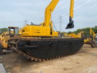 China Good 5ton Used Komatsu PC200 PC60 Amphibious Digger with Long Boom and Hydraulic Valve for sale