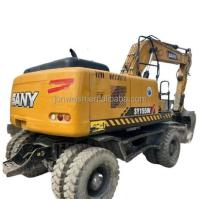 China Max Digging Radius 2450mm Used Sany SY155W Excavator for Your Construction Projects for sale