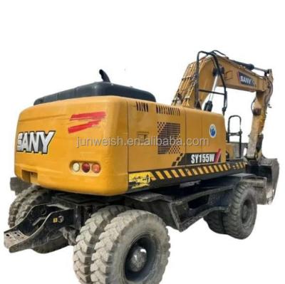 China Max Digging Radius 2450mm Used Sany SY155W Excavator for Your Construction Projects for sale
