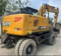 China Max Digging Radius 2450mm Used Sany SY155W Excavator for Your Construction Projects for sale