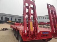 China Used 3 Axle 60t 70t 80t Heavy Duty Hydraulic Gooseneck Detachable Low Loader Truck/Lowbed/ Lowboy Low Bed Semi Trailer for sale