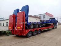 China Used 3 Axle 60t 70t 80t Heavy Duty Hydraulic Gooseneck Detachable Low Loader Truck/Lowbed/ Lowboy Low Bed Semi Trailer for sale
