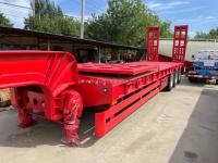 China Used 3 Axle 60t 70t 80t Heavy Duty Hydraulic Gooseneck Detachable Low Loader Truck/Lowbed/ Lowboy Low Bed Semi Trailer for sale
