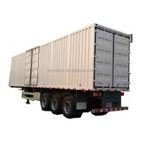 China 3 Axle 40ft Gooseneck Curtain Side Curtainsider Cargo Wing Open Box Van Box Truck Semi Trailer in HOWO for sale