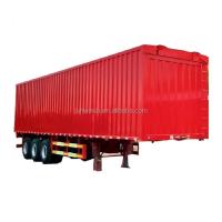 China 3 Axle 40ft Gooseneck Curtain Side Curtainsider Cargo Wing Open Box Van Box Truck Semi Trailer in HOWO for sale