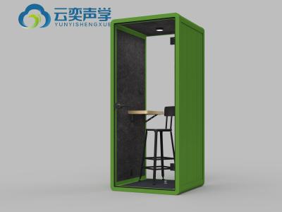 China Single Seater Office Meeting Booth With Computer Desk For Private Working Movable Silence Soundproof Booth Office Pod for sale