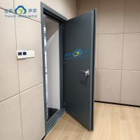China 100mm Thickness Sound Proof Door For Offices In Grey Wood Timber Grain Powder Coating for sale