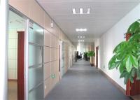 China Toughened Safety Wood And Glass Partition Wall With Aluminum Frame for sale