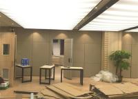 China Acoustic Hanging Office Partitions Collapsible With Wooden Grain Decoration for sale