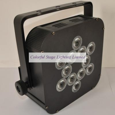 China 12X10W 4 in 1 Wireless and Battery Powered LED Flat Par Light for sale