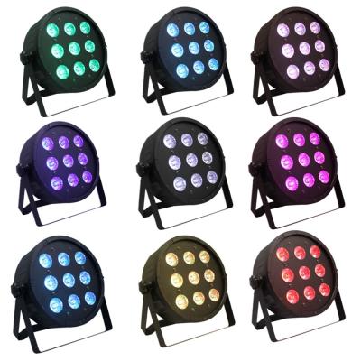 China Free shipping Guangzhou 9*10W 8 Channel DMX RGBW 4 in 1 Cheap Slim LED Par Light for sale