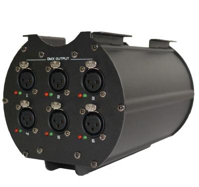 China High qiality CE RoHs UL Listed Round 6 Way DMX Signal Amplifier for sale