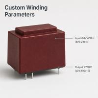 China Free Sample Custom Epoxy Potted Power Transformer 6.8V 400Hz Input 77.94V Output PCB Mount Step Up Transformer for Control Board OEM ODM for sale