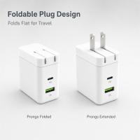 China 45W GaN PD Fast Charger USB-C Wall Adapter Dual Port Type C Power Delivery Foldable US Plug for Laptop Phone Tablet OEM ODM for sale