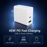 China 45W GaN PD Fast Charger USB-C Wall Adapter Dual Port Type C Power Delivery Foldable US Plug for Laptop Phone Tablet OEM ODM for sale