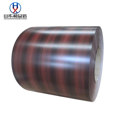 China Wood Grain Printed 0.45mm PPGI Color Coated Steel Coil - 600-1500mm Width, Z30-275g/m² Zinc Coating for sale