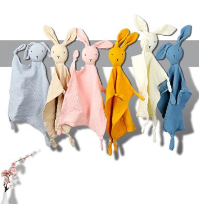 China Baby pure cotton comforter baby sleeping doll rabbit comforter handkerchief comforter toy for sale