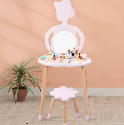 China Cross-border wooden simple girls' dressing table girls' beech dressing table children's family education parent-child for sale