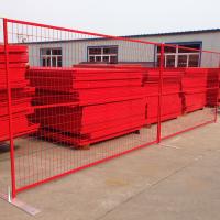 China 6x10 Premium Galvanized PVC Coated Temporary Fence Panel - 3.5mm Wire Diameter, 50x100mm Mesh Size for Construction and Event Security for sale