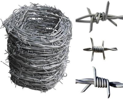 China Hot-Dipped Galvanized 2-Strand 4-Point Barbed Wire 1.4-2.6mm Gauge 100-300m Coils for Security Fencing for sale