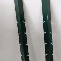China Punching 2ft Length Mild Steel 45x45x5 Mm Ms Green Colored Army Use Steel Picket Iron Angle Post Fence for sale