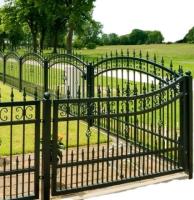 China Welded Galvanized Steel Fence 1.8m Height with Black Powder Coating for Ranch Garden Pool Security for sale