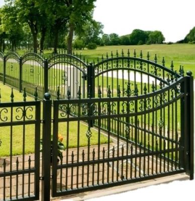 China Welded Galvanized Steel Fence 1.8m Height with Black Powder Coating for Ranch Garden Pool Security for sale
