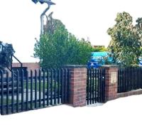 China White PVC Picket Fence with Welded Wire Mesh - 40,000 sqm Manufacturing Facility, Q195/Q235 Steel Construction for sale