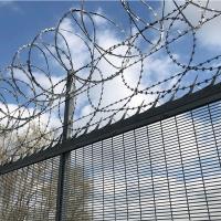 China Black Metal 358 Security Mesh Fence Powder Coated With Posts And Sustainable Fence Hardware for sale