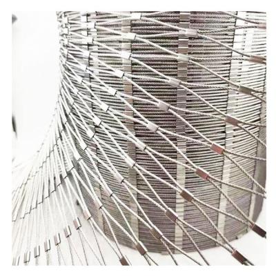 China Stainless Steel Wire Rope Mesh 1.0-4.0mm Diameter with 30-200mm Diamond Openings for Industrial Applications for sale