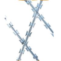 China BTO-22 Cross Barbed Concertina Razor Wire 500mm-960mm Diameter with Anti-Corrosion Galvanized Coating for sale