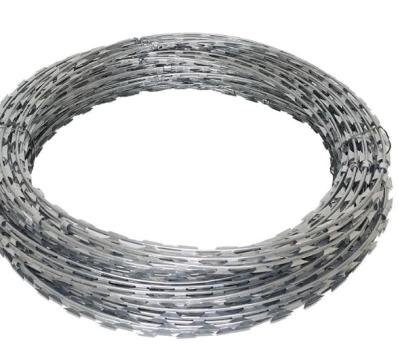 China Hot Dipped Galvanized Concertina Wire Razor Barbed Wire Anti Climb Razor Barbed Wire Entanglement for sale