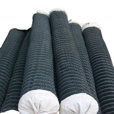 China Woven Vinyl Coated Black Chain Link Fence with 9 Gauge & 11 Gauge Galvanized Steel Wire for Backyard Security for sale