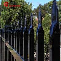 China 6FTX8Ft Black Powder Coated Steel Security Garrison Fence Steel Fence for sale