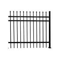 China Wrought Iron Driveway Gate with 3-Foot Spearhead Design - 2980mm Width, Powder Coated Security Fence for sale