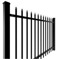 China Hot-Dipped Galvanized Steel Ornamental Fence 2400mm x 2100mm with Akzo Nobel Powder Coating for Residential and Commercial Security for sale