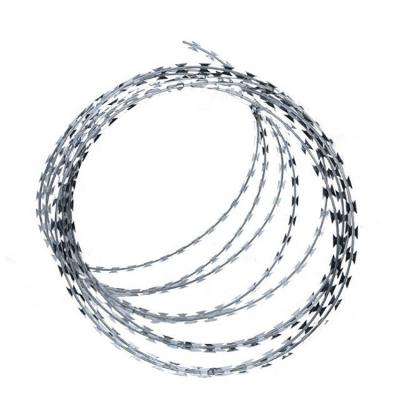 China 450mm Hot Dipped Galvanized Concertina Razor Wire Barbed Wire for Durable Outdoor Safety for sale