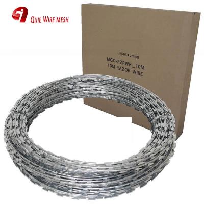China Direct Manufacturer Galvanized Razor Barbed Wire/Concertina Blade Fencing Security Wire Roll for sale