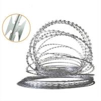 China Galvanized Stainless Steel Concertina Flat Wrap Razor Barbed Wire Fence for Pakistan for sale