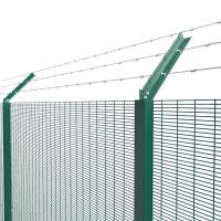 China High Security Anti Climb Flat Bar 358 Dense Mesh Fence Panel with Barbed Wire from Anping for sale