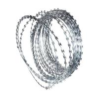 China Silver Galvanized Stainless Steel Razor Barbed Wire for Nigeria East Asia South Africa for sale