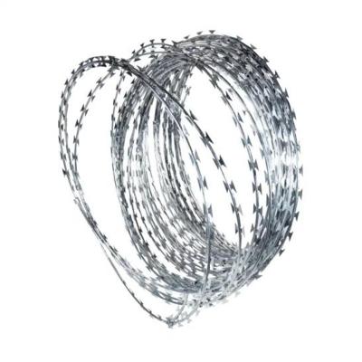 China Silver Galvanized Stainless Steel Razor Barbed Wire for Nigeria East Asia South Africa for sale