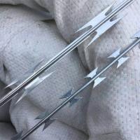 China Galvanized BTO22 BTO-25 28 30 CBT 45 60 65 Barbed Straight Razor Barbed Wire Mesh Fence for sale