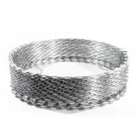 China Galvanized Stainless Steel Single Loop Cross Concertina Flat Razor Barbed Wire Mesh Fence Blade BTO22 CBT 45 60 65 for sale